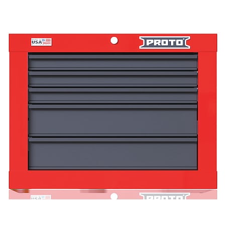 Proto Velocity Top Chest, 5 Drawer, Red/Gray, Steel, 27 in W x 22-1/2 ...