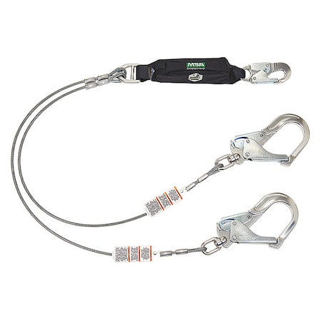 Msa Safety MSA Leading Edge Lanyard, Twin leg, Large Aluminum Swivel ...