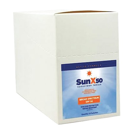 Sunx Sunscreen, 0.25 oz, Packet, 50 SPF, PK25 18-915G | Zoro