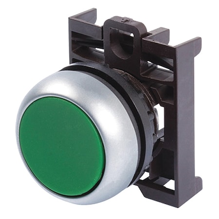Eaton Flush Push Button, Green, Non-Illum, 22mm M22-D-G | Zoro
