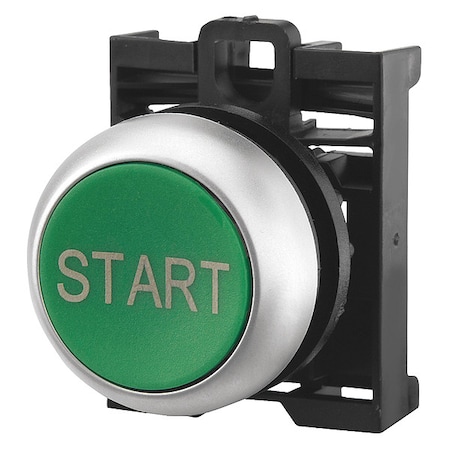 Eaton Flush Push Button, Green, Non-Illum, 22mm M22-D-G-GB1 | Zoro