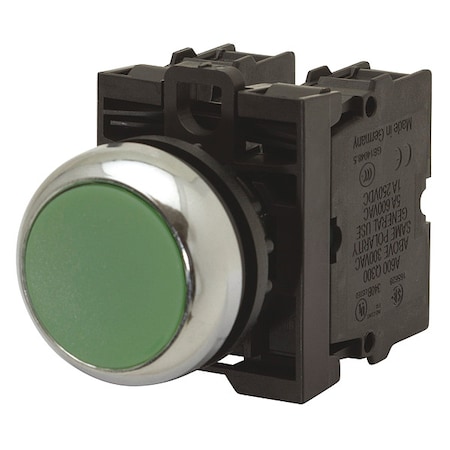 Eaton Illuminated Push Button, 22.5 mm, 1NO, Green M22-DL-G-K10-G | Zoro
