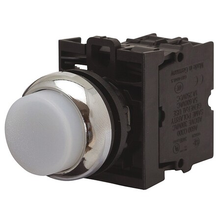 Eaton Illuminated Push Button, 22.5 mm, 2NO, White M22-DLH-W-K20-230W | Zoro