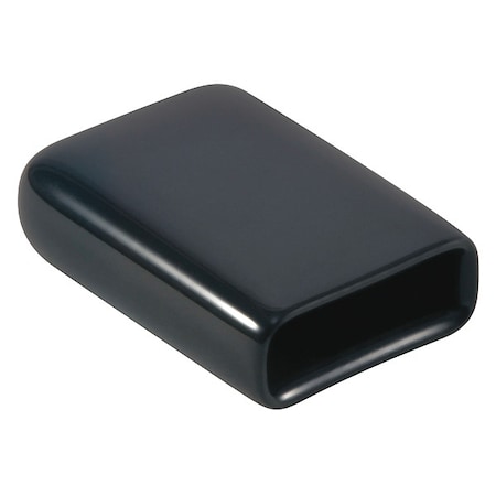 Caplugs Vinyl Rect Cap - Flat End, Black Vinyl, Caplugs Standard Black ...