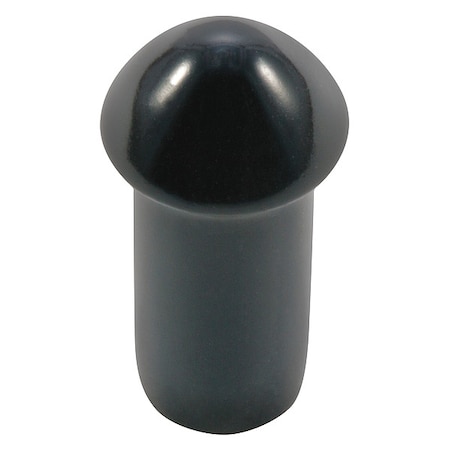 Caplugs Vinyl Cap with Flange, Black Vinyl, Caplugs Standard Black 5000 PK VCF-140-8 B030A11A | Zoro