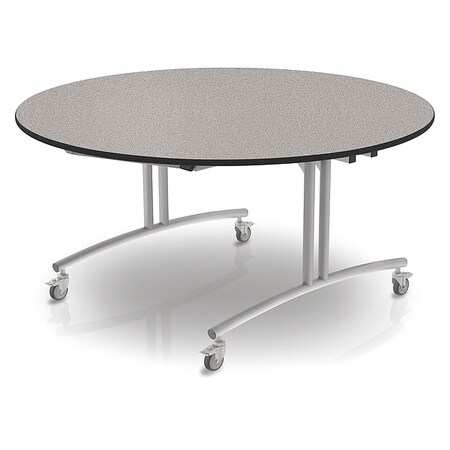 Palmer Hamilton Round Flip Top Table, 60 in W, 30 in H, Gray Glace ...
