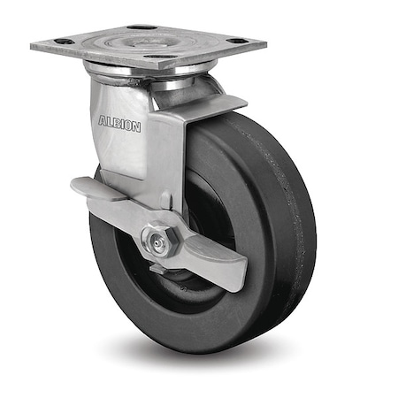 Albion 4" X 2" Non-Marking Phenolic Swivel Caster, Face Brake, Loads Up ...