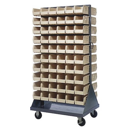 Quantum Storage Systems Steel Mobile Louvered Floor Rack, 36 in W x 24 ...