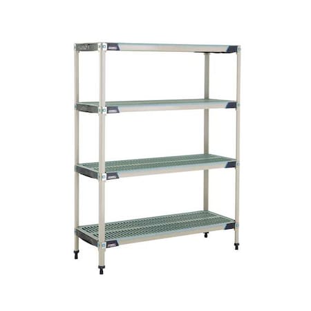 Metro Plastic Industrial Shelving, 48 in D, 18 in W, 62 in H, 4 Shelves ...