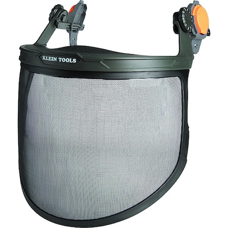 Klein Tools Face Shield, Black Visor, Coated Steel, Polymer, Locking ...