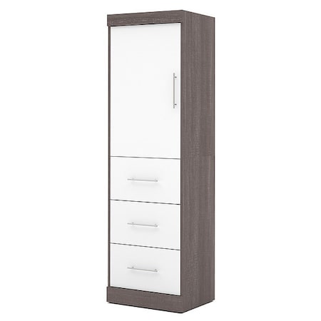 Bestar Storage Unit, Inbark Gray/White, 25" 25871-4717 | Zoro