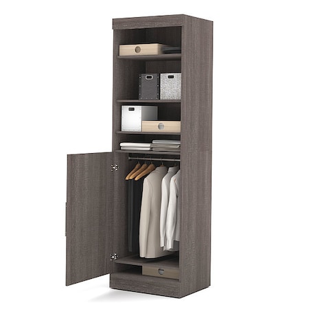 Bestar Storage Unit, w/Door, Bark Gray, 25" 25162-47 | Zoro