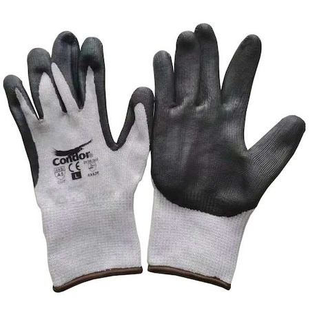 Condor Cut-Resistant Gloves, A5 Cut Level, 10 ga, Black/Gray, M 61CV90 ...