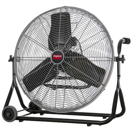 Dayton Mobile Floor Fan, 3 Speeds, Silver, Carrying Handle 61LD86 | Zoro