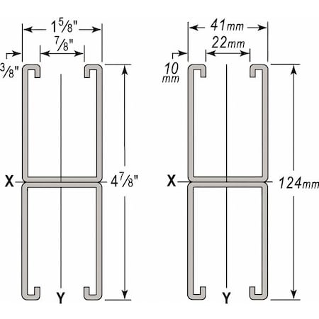 Wesanco Back to Back Strut, 1-5/8 in x 4-7/8 in Channel Size, Green ...