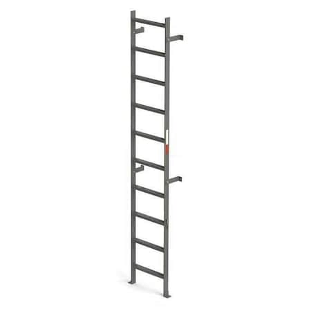 Ega Vertical Ladder, 10 Rungs, 10 ft. Overall Height, 16"W Steps MVMS10 ...