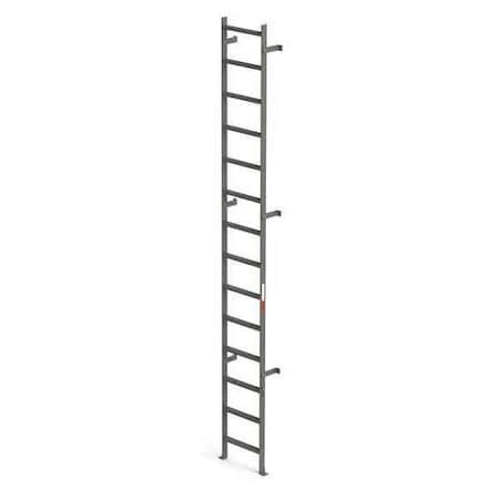 Ega Vertical Ladder, 14 Rungs, 14 ft. Overall Height, 16"W Steps MVMS14 ...