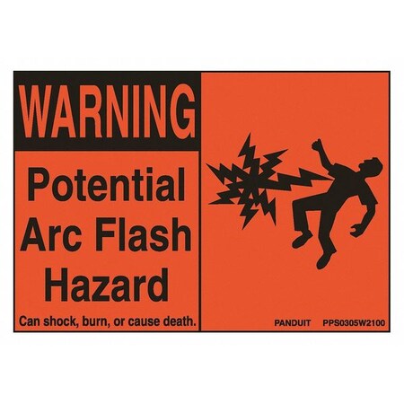 Panduit Arc Flash Warning Sign, Orange, PK5 PPS0204W2100 | Zoro