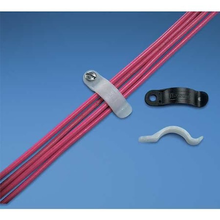 Panduit Cable Clip, Nylon 6/6, 0.38 in Bundle Dia., Black, 1.40 in L ...