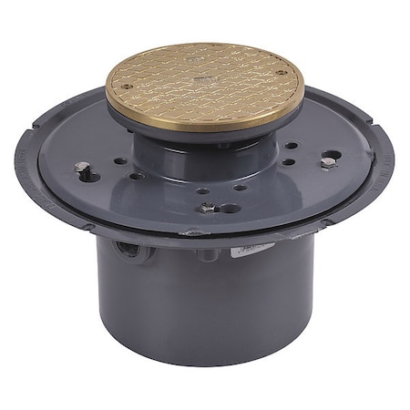 Oatey PVC Adj Cleanout 6", w/6"Br Cvr Rg 74136 | Zoro