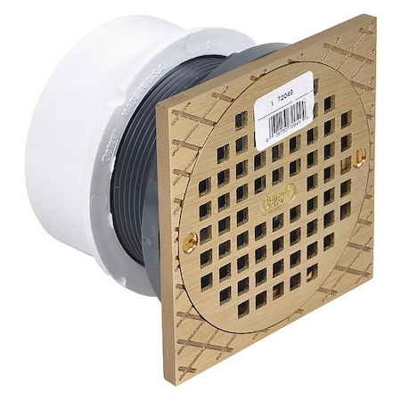 Oatey 4" Pipe Dia. PVC, Brass Hub Drain 72049 | Zoro