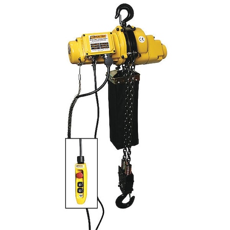 Oz Lifting Products Chain Hoist, Electric, 2000lb., 110V, 10ft., 2000 ...