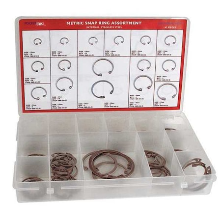 Rotor Clip Internal Retaining Ring Assortment, Stainless Steel, Plain ...