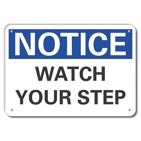 Lyle Reflective Steps Notice Sign, 7 in Height, 10 in Width, Aluminum ...