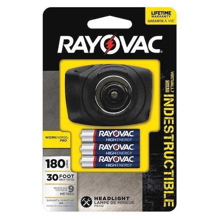 Rayovac LED Headlight, Virtually Indestructible DIYPHL3AAA-BTA | Zoro