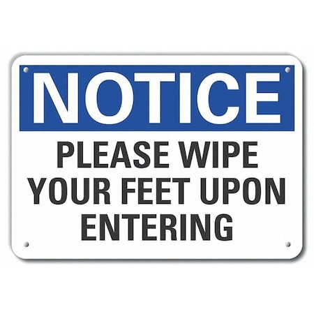 Lyle Notice, Please Wipe Your Feet Upon Entering, 10 in W x 7 in H ...
