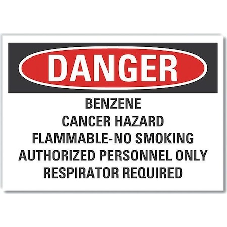 Lyle Benzene Danger Reflective Label, 3 1/2 in Height, 5 in Width ...