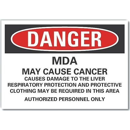 Lyle Mda Danger Reflective Label, 5 in Height, 7 in Width, Reflective ...