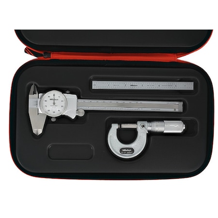 Mitutoyo Precision Measuring Tool Kit, 0" to 1 64PKA283 | Zoro