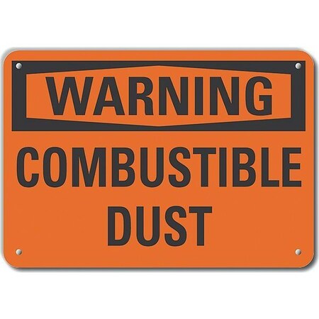 Lyle Plastic Combustible Dust Warning Sign, 10 in Height, 14 in Width ...