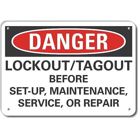 Lyle Plastic Lockout Tagout Danger Sign, 7 in Height, 10 in Width ...