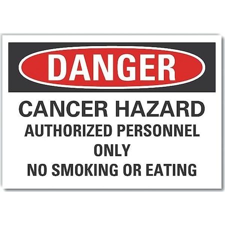 Lyle Cancer Hazard Danger Reflective Label, 10 in Height, 14 in Width ...