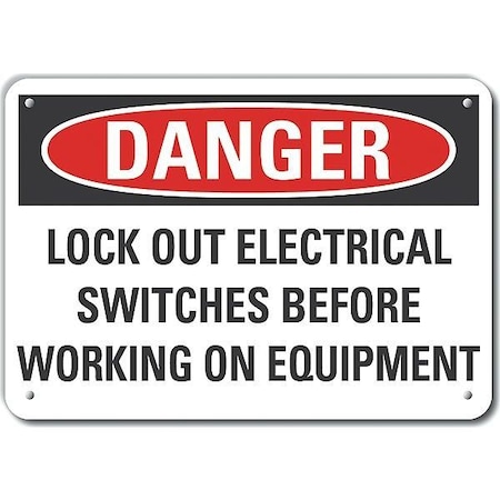 Lyle Reflective Lockout Tagout Danger Sign, 10 in Height, 14 in Width ...