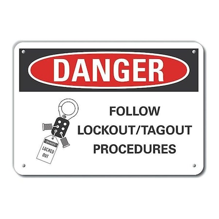 Lyle Reflective Lockout Tagout Danger Sign, 7 in Height, 10 in Width ...