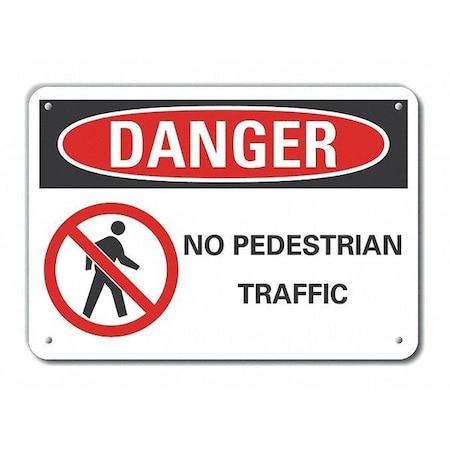 Lyle Reflective Pedestrian Traffic Danger Sign, 10 in H, 14 in W ...