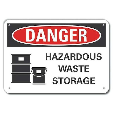 Lyle Reflective Hazardous Waste Danger Sign, 7 in H, 10 in W, Vertical ...