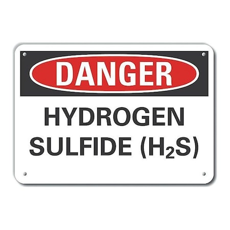 Lyle Plastic Hydrogen Sulfide (H2S) Danger Sign, 10 in Height, 14 in ...