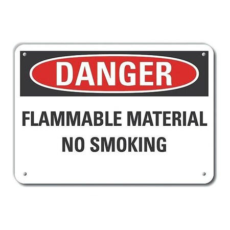 Lyle Plastic Flammable Material Danger Sign, 7" H, 10" W, Plastic ...