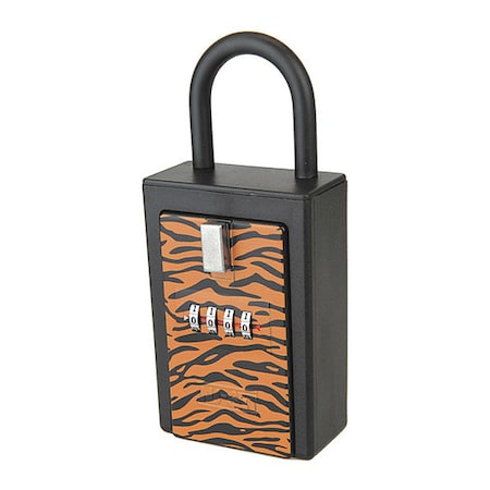 Nu-Set Key/Card Lock Box, 4-Number, Tiger Print 1005 | Zoro