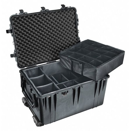 Pelican Black Padded Divider Case, 31.59"L x 23"W x 19.48"D 1664 | Zoro