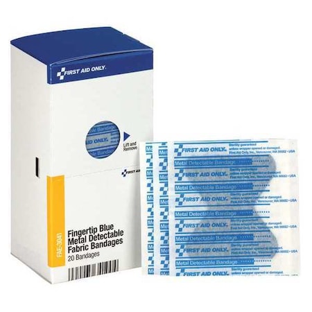 First Aid Only First Aid Kit Refill, Fingertip Blue Metal Detectable ...