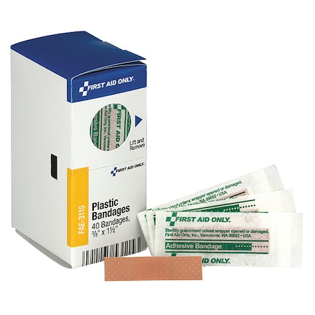 First Aid Only First Aid Kit Refill, 3/8" X 1.5" Junior Plastic ...