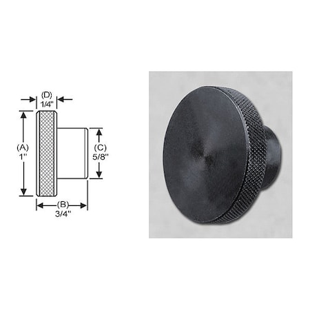 S & W Manufacturing Knrl Ctrl Knob, Solid Hub, 1" dia., 3/4" SCK-100 | Zoro