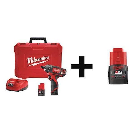Milwaukee Tool M12 1/4 in Hex 2-Speed Screwdriver Kit + M12 CP2.0 ...