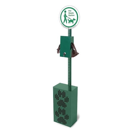 Bark Park Pet Waste Station, 9.25"X12.75"X67" PBARK-490-GREEN | Zoro