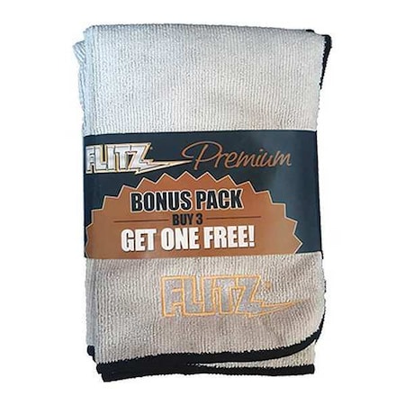 Flitz Microfiber Polishing Cloth 16" x 16", 4PK MC 16164 | Zoro